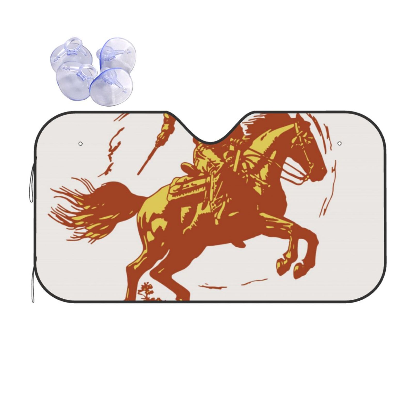 Matuu Vintage Cowboy On A Bronco Horse Print Foldable Front Window Car ...