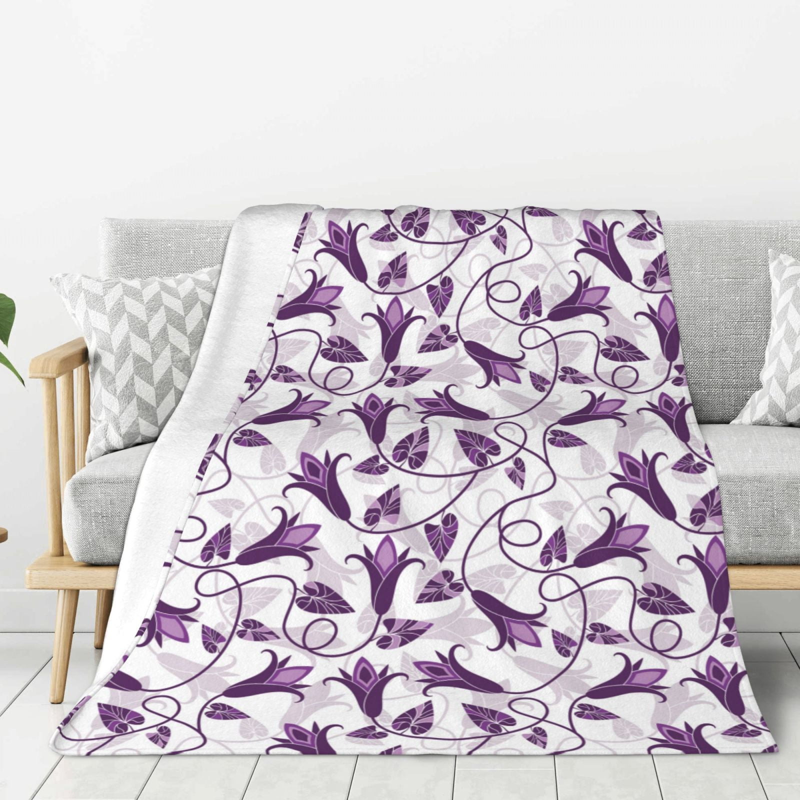 Matuu Violets Flowers for Premium Flannel Blanket, Ultra-Soft, Warm ...