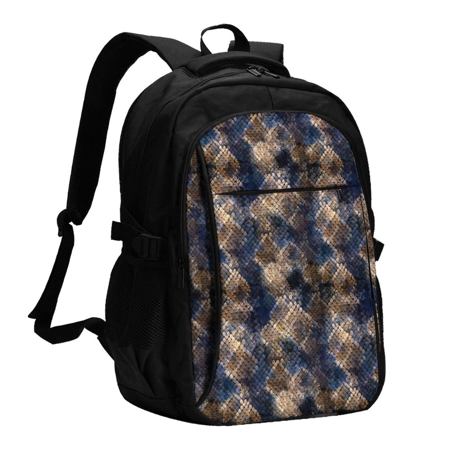 Matuu Watercolor Snake Skin for Backpack with USB Charging Port ...