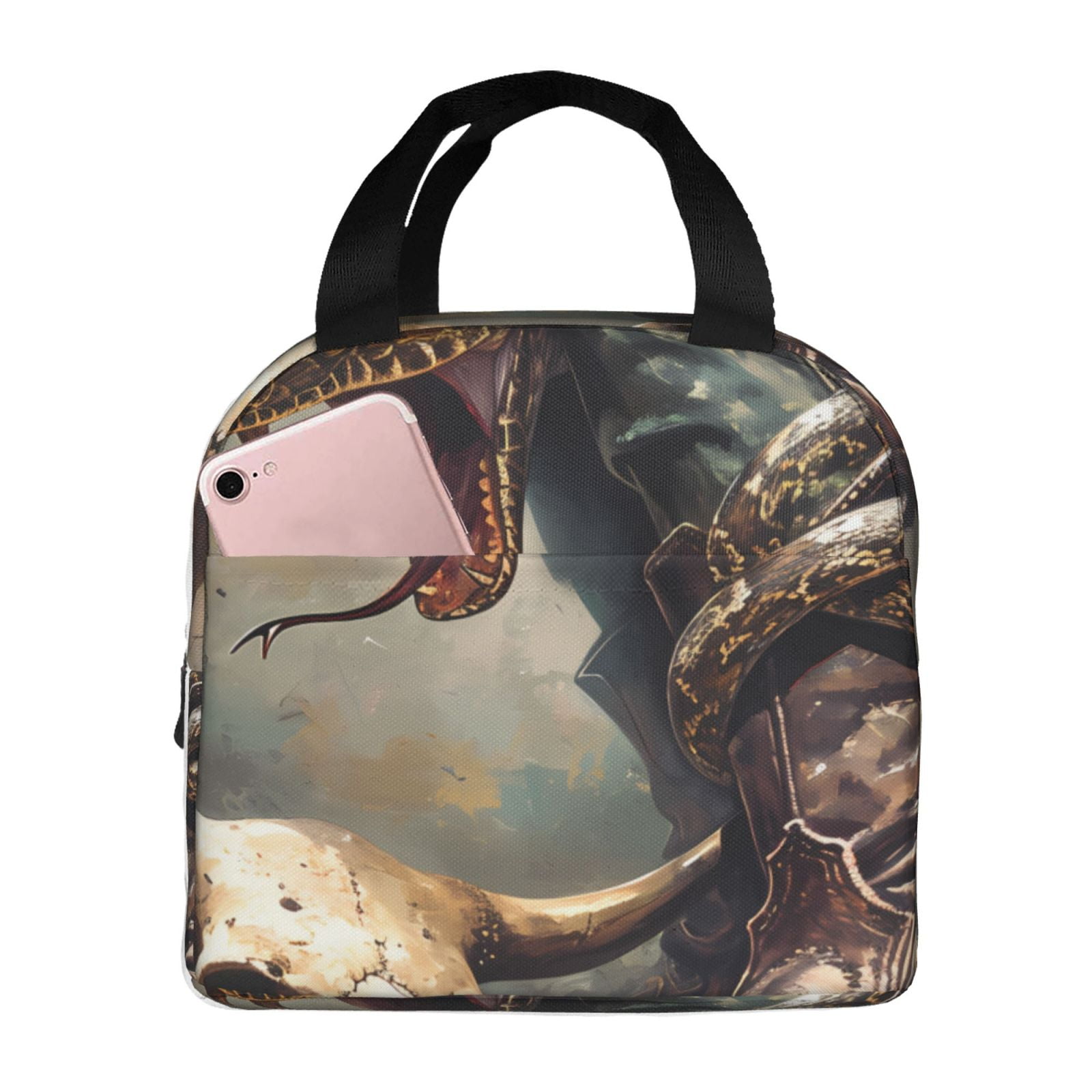 Matuu Western Cowboy Snake Ram Skull for Insulated Lunch Bag for Women ...