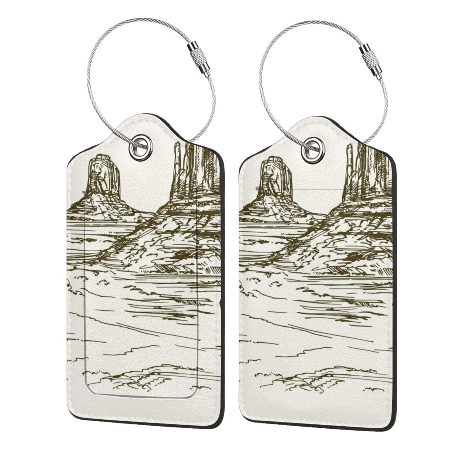 Matuu Wild West Desert With Cowboy for Leather Luggage Tag Privacy ...