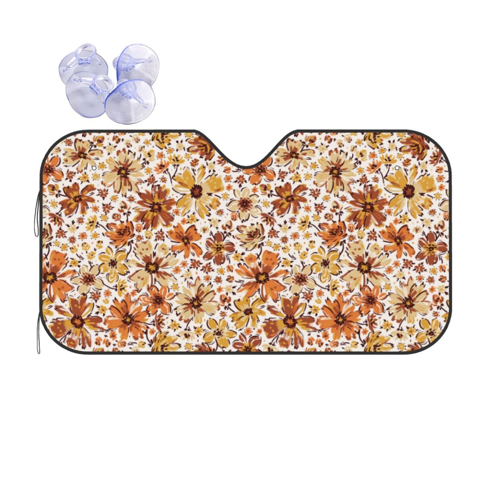 Matuu Wildflowers Vintage Print Foldable Front Window Car Windshield ...