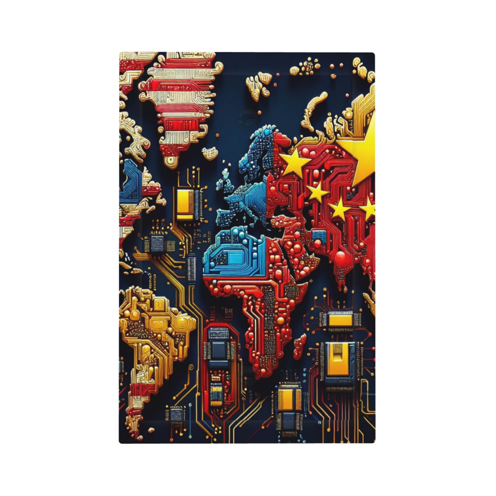 Matuu World Map Of Digital Circuits for Modern Decorative Wall Plate ...