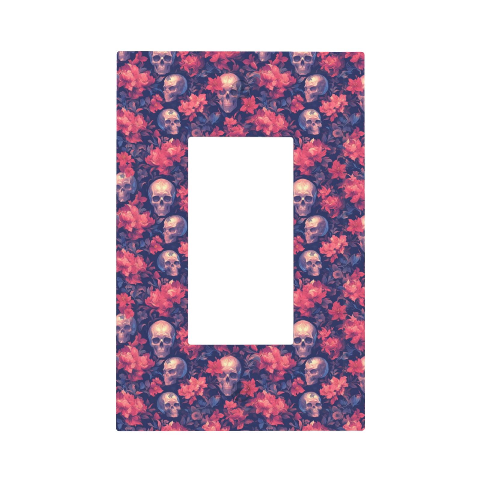 Matuu red Skull flower for Modern Decorative Wall Plate Switch Plate ...