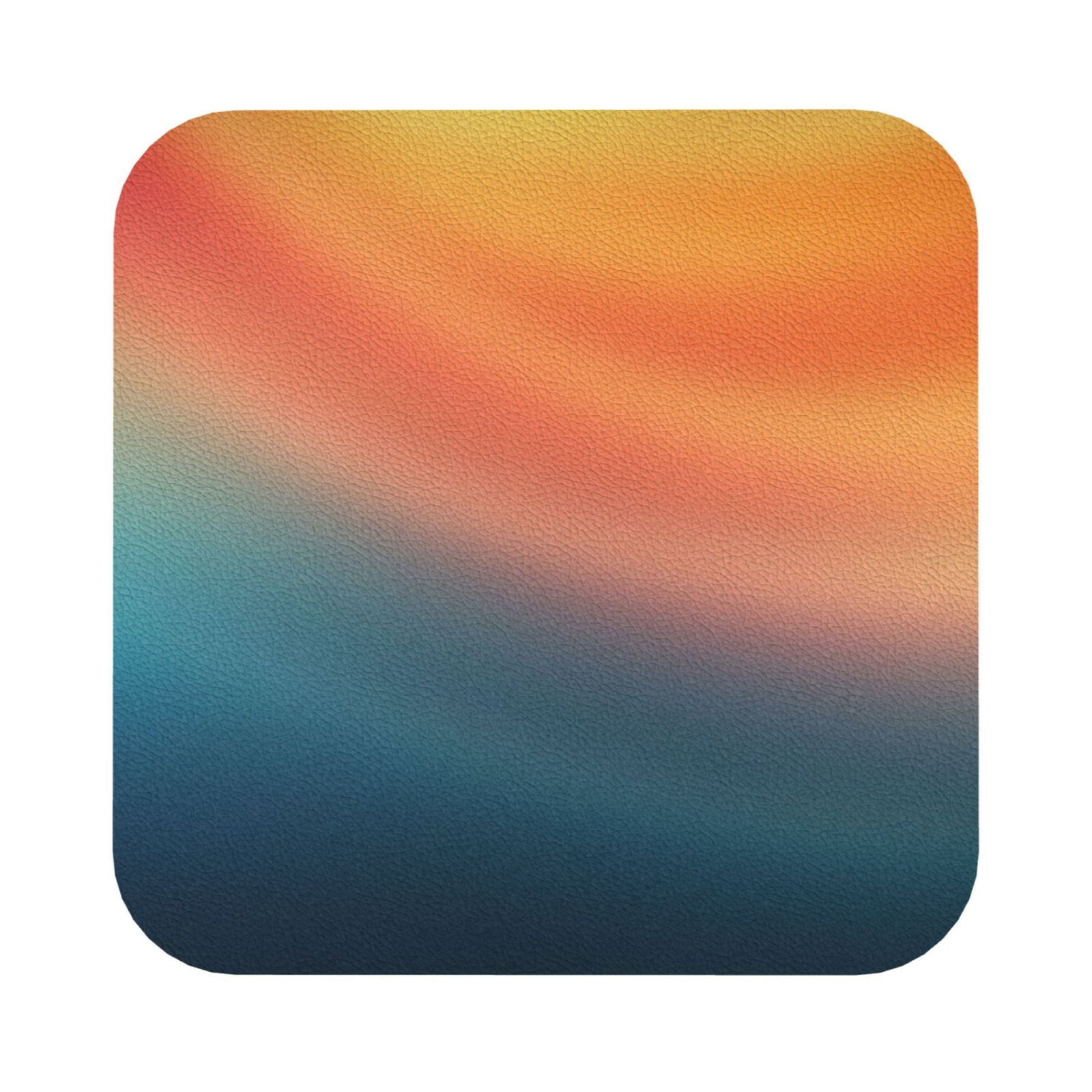 Matuu yellow orange and teal for Cup Coasters Set of 6 Leather Coasters ...