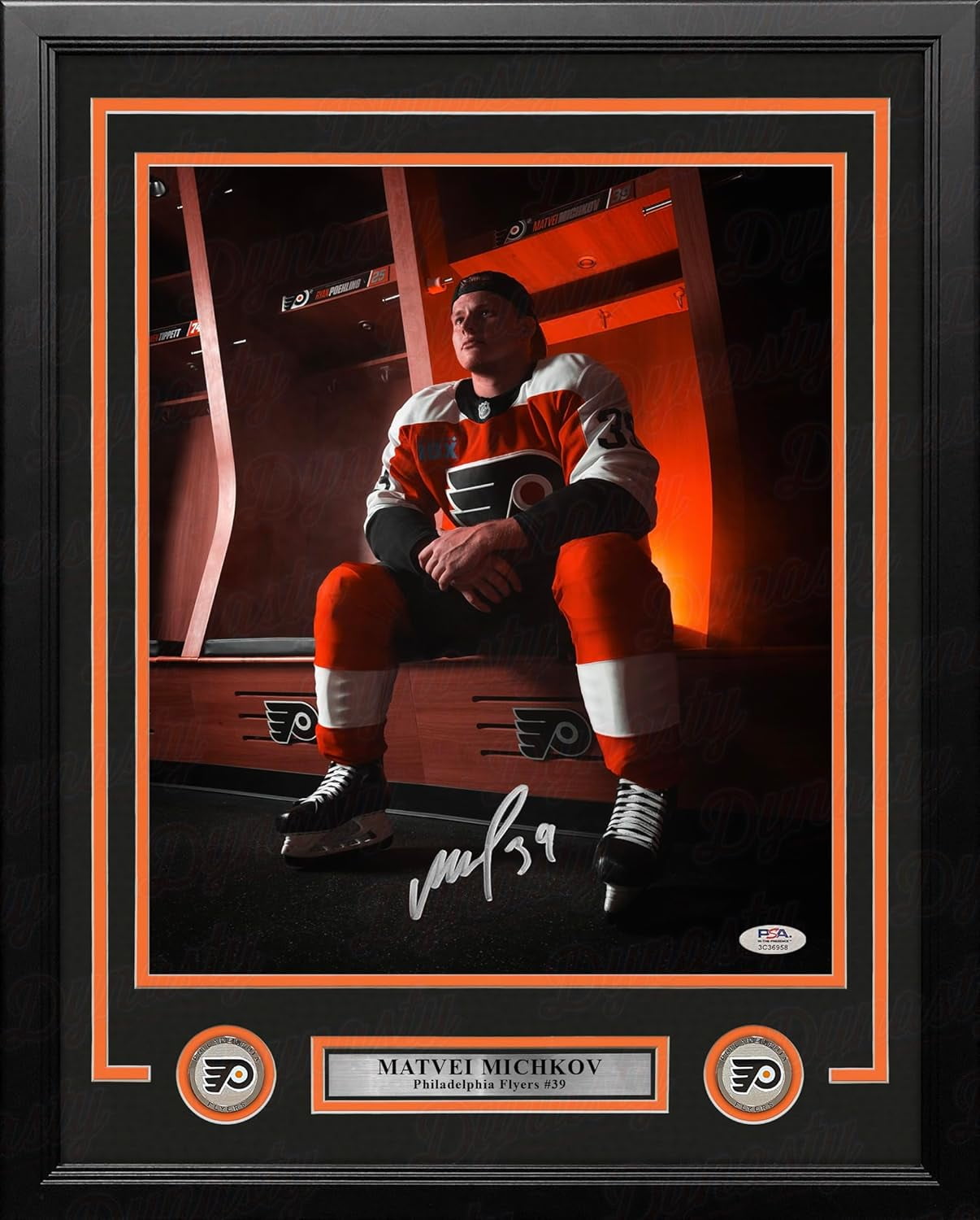 Matvei Michkov in the Locker Room Philadelphia Flyers Autographed 11" x ...