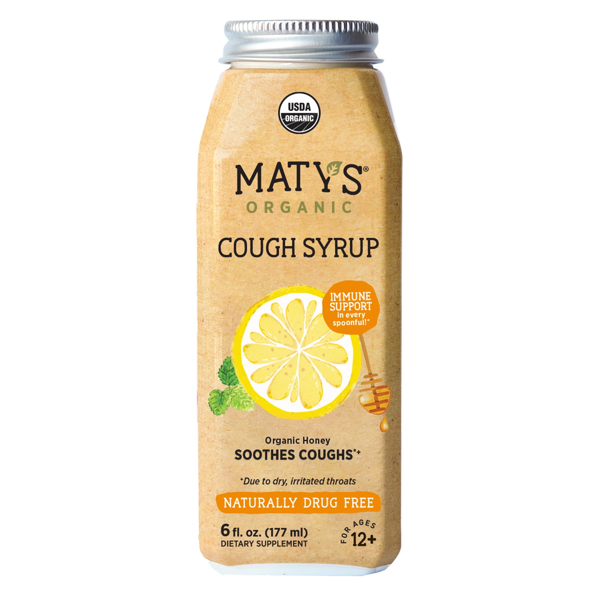 Maty's Organic Cough Syrup, Made with Organic Honey, Lemon & Cinnamon ...