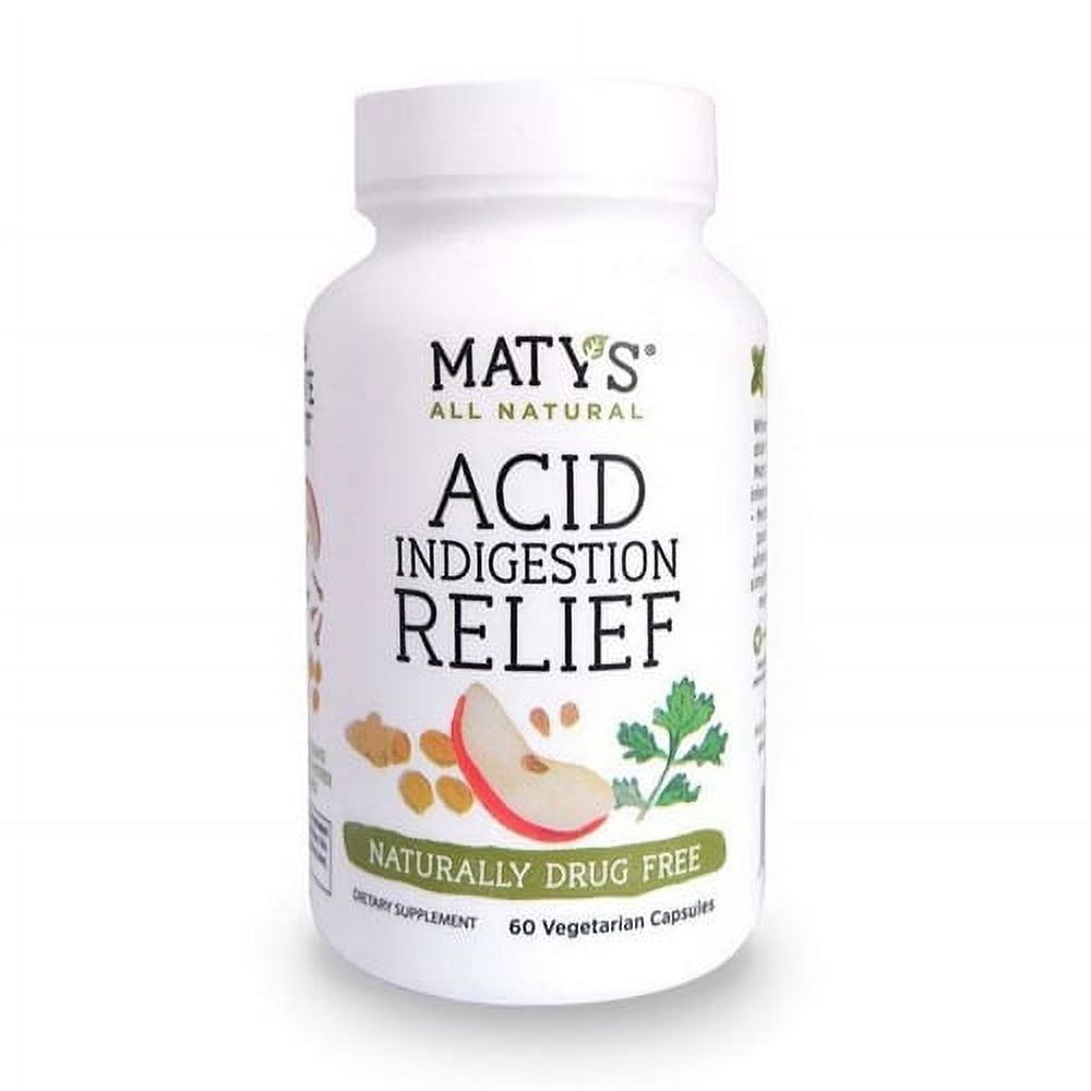 Matys All Natural Acid Indigestion Relief Vegetarian Capsule, 60 Ea, 2 ...
