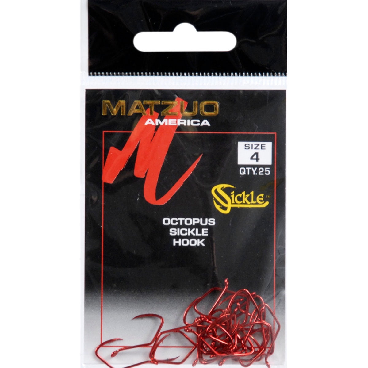 Matzuo 141062-4 Octopus Sickle Hook Red Chrome #4 25pk - Walmart.com