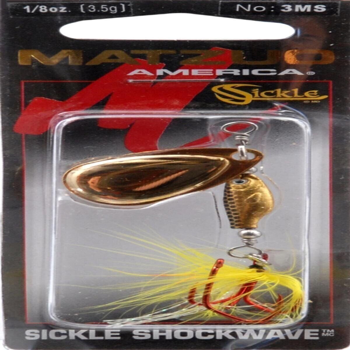 Matzuo 3MS-GOLD Sickle Shockwave Spinner Bait 1/8oz Gold - Walmart.com