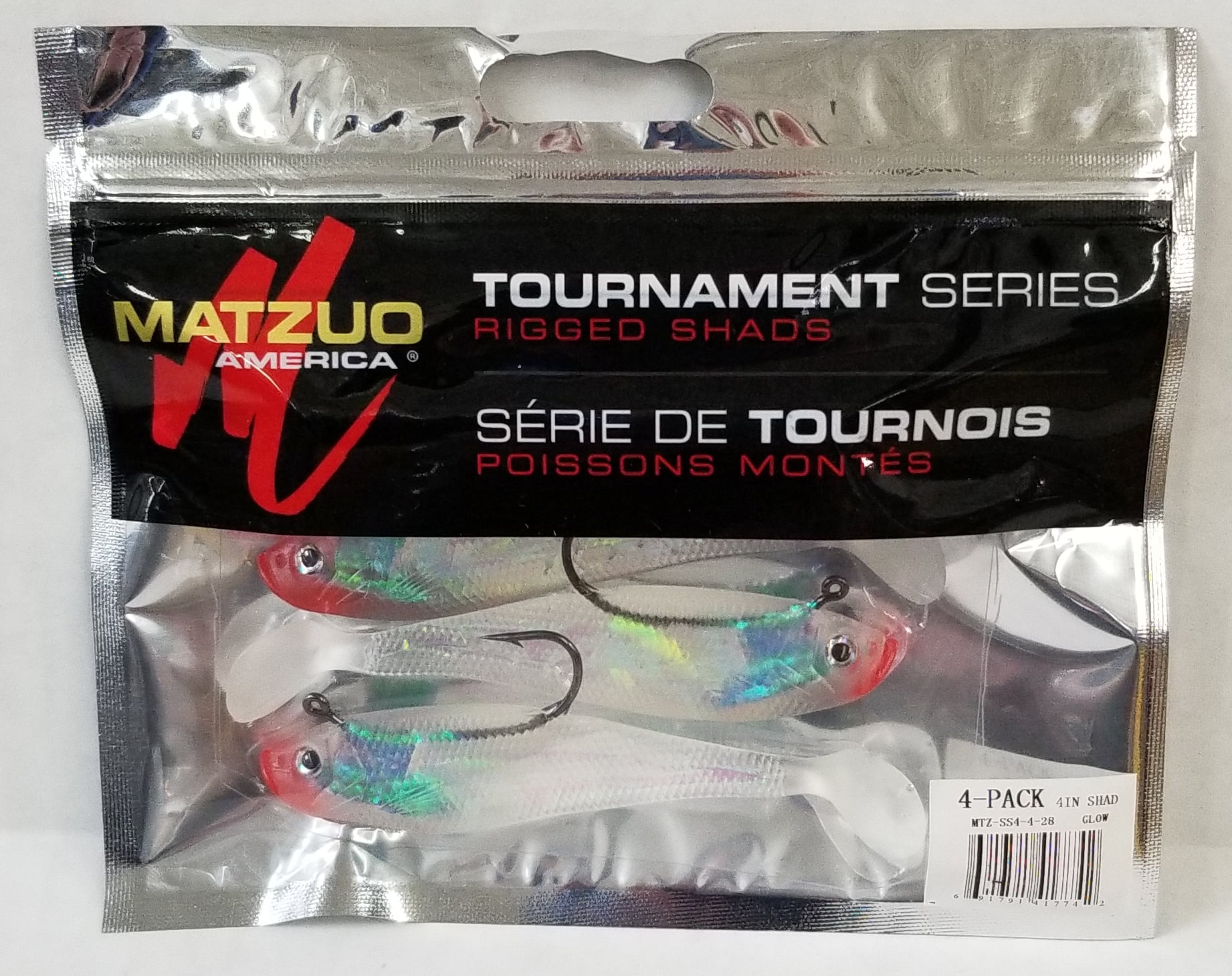 Matzuo 4" Tournament Series Swim Shad, Glow, 4 Count, Hard Baits ...