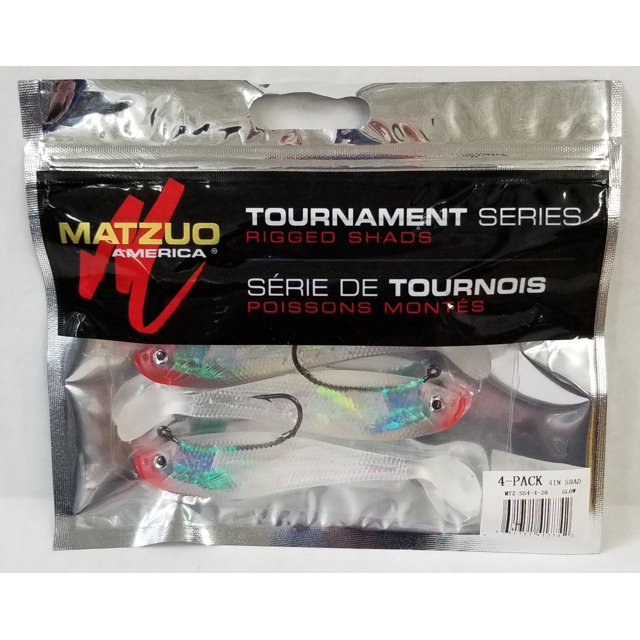 Matzuo 4" Tournament Series Swim Shad, Glow, 4 Count, Hard Baits ...