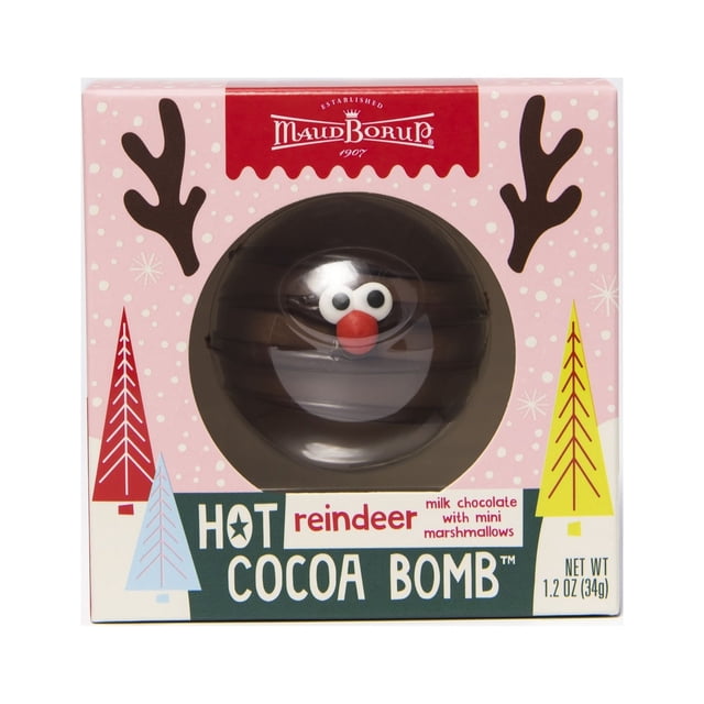 Maud Borup Christmas Candy, Milk Chocolate Reindeer Hot Cocoa Bomb, 1.2 ...