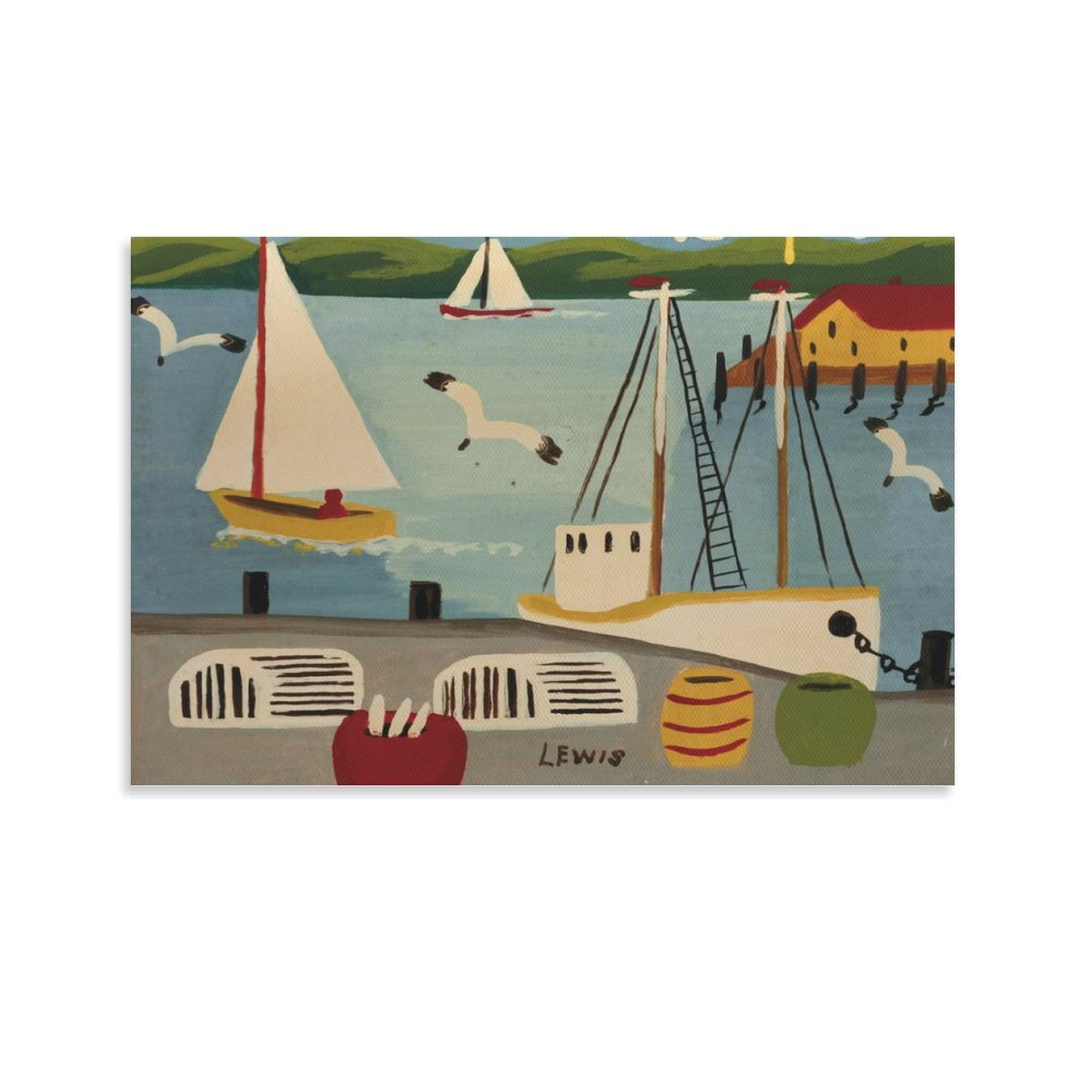 Maud Lewis Painting Print The View from The Docks Painting On Canvas ...