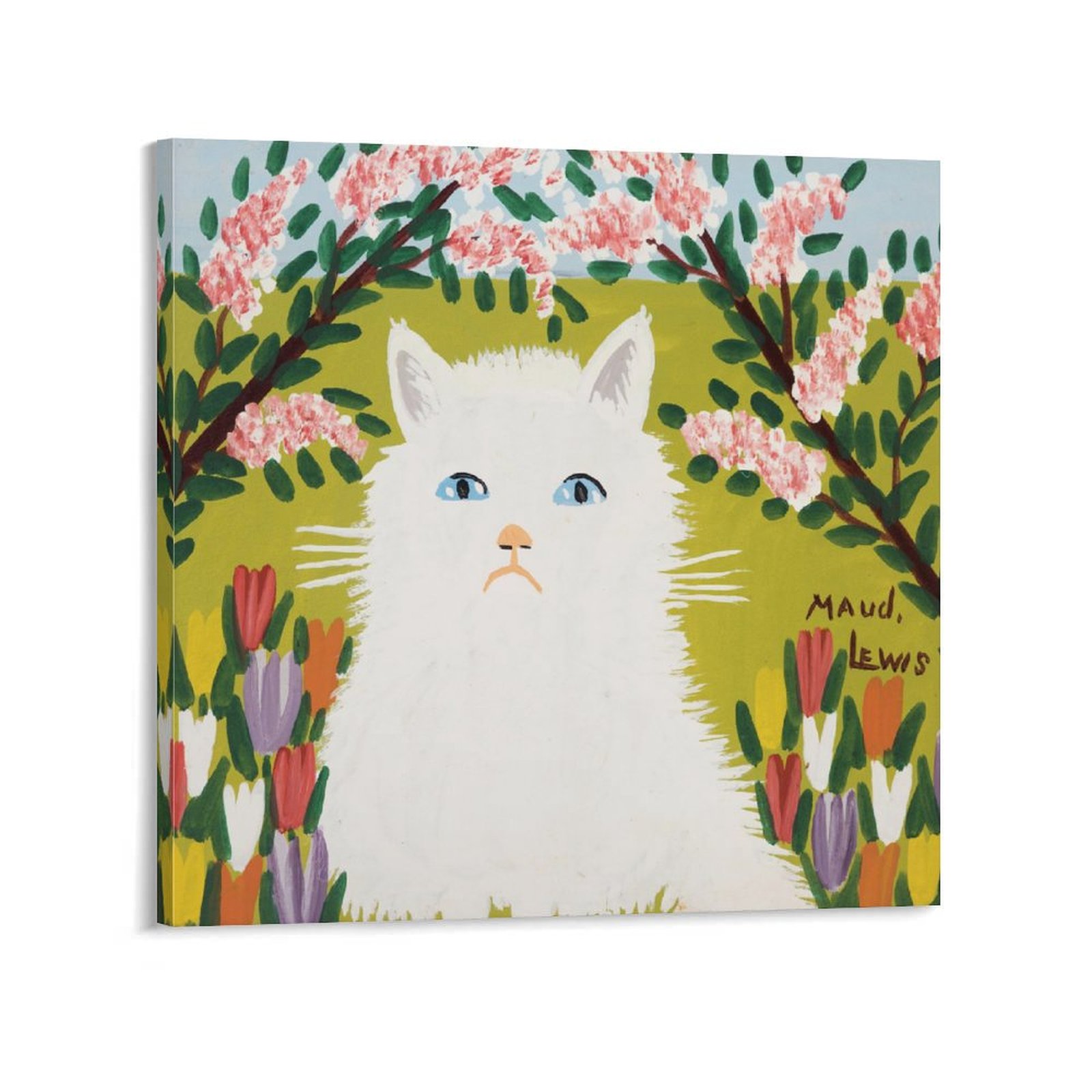 Maud Lewis Painting Print The White Cat Posters Art Print Wall Photo ...