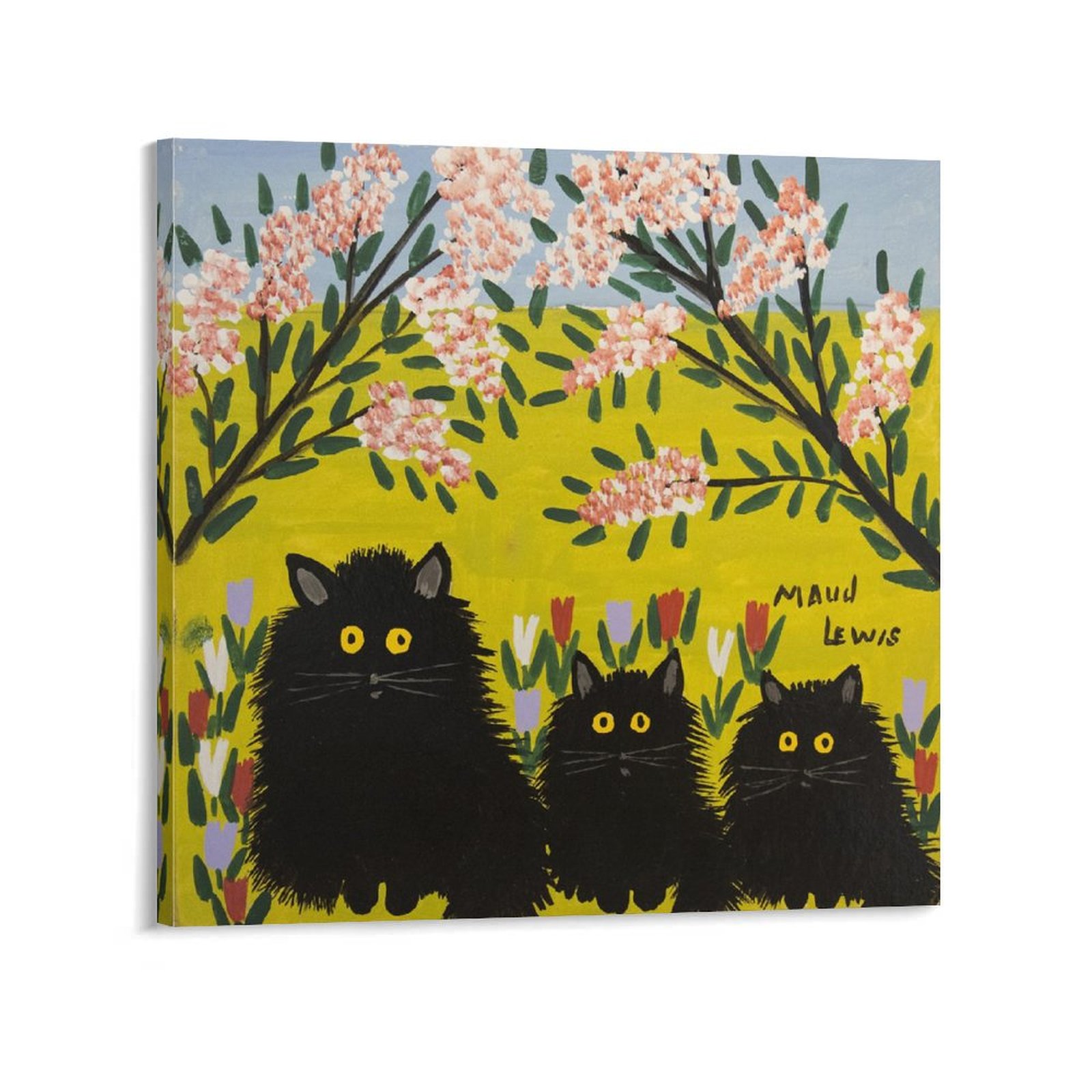 Maud Lewis Painting Print Three Black Cats (3) Room Aesthetic Poster ...