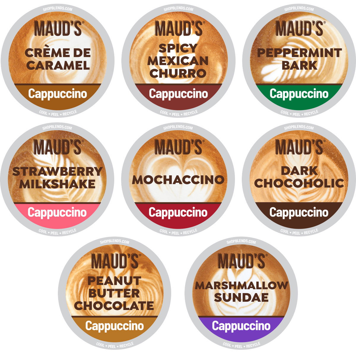 Maud's Cappuccino Coffee Pods Variety Pack, Cappuccino Delight ...