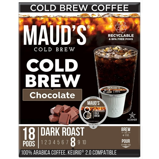 Maud's Chocolate Cold Brew Dark Roast Coffee, Chocolate Caffeinator ...