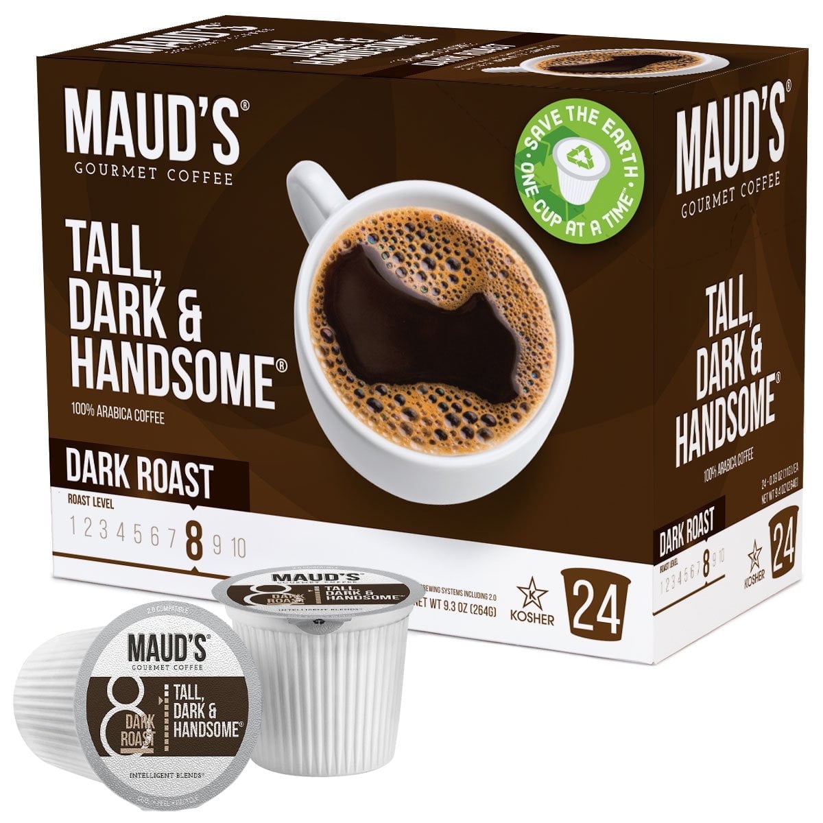 Maud's K-Cup Compatible Dark Roast Coffee Pods, Tall Dark and Handsome ...