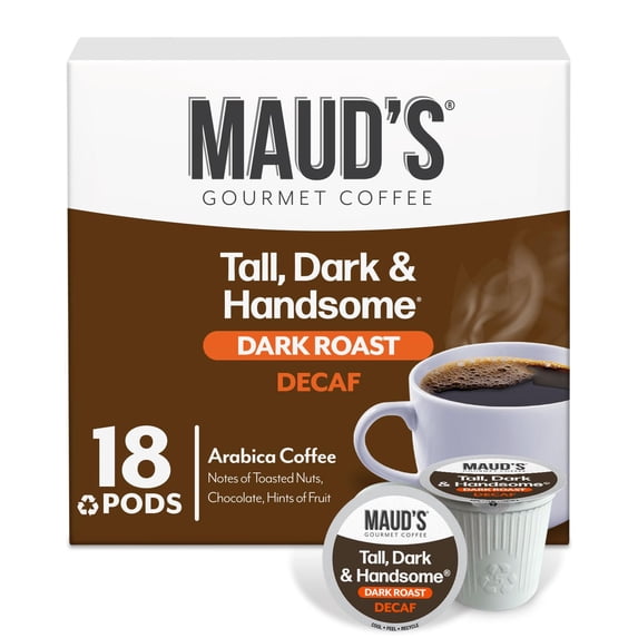 Maud's Decaf Dark Roast Coffee Pods, 18 ct, Decaffeinated Coffee in ...