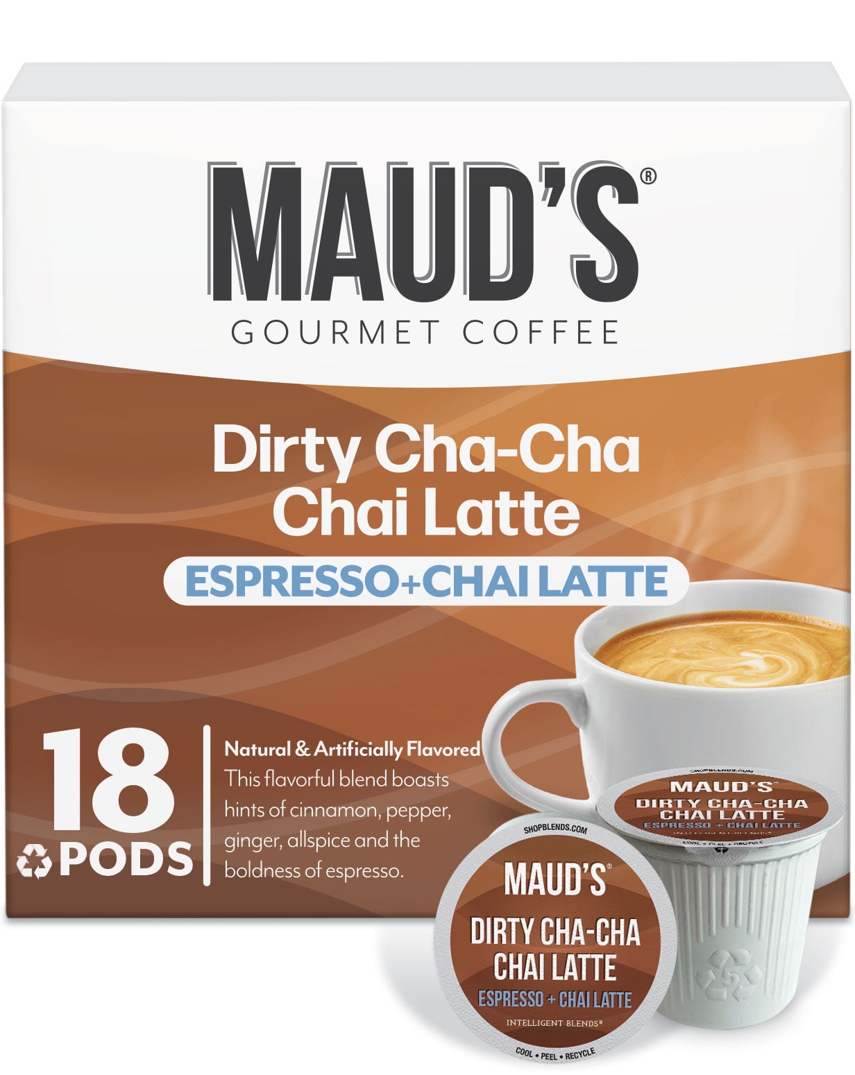 Maud's Espresso & Chai Latte Tea Pods, Dirty Cha Cha Chai Latte ...