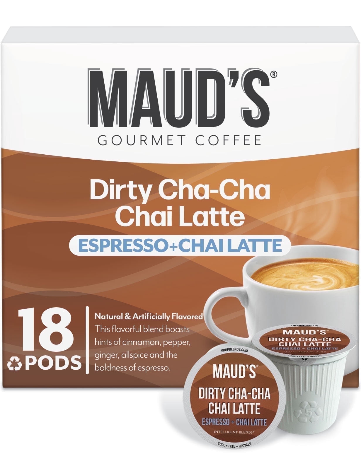 MAUD'S Recyclable K-Cup Chai Tea Latte Pods 18 ct with California ...