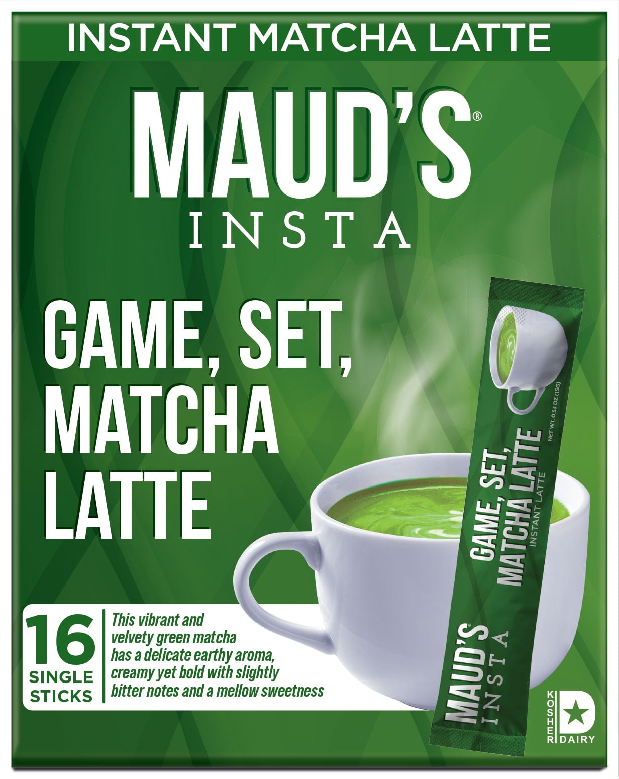 Maud's Game Set Matcha Latte Instant Tea Stick Packs, 16ct. Solar ...