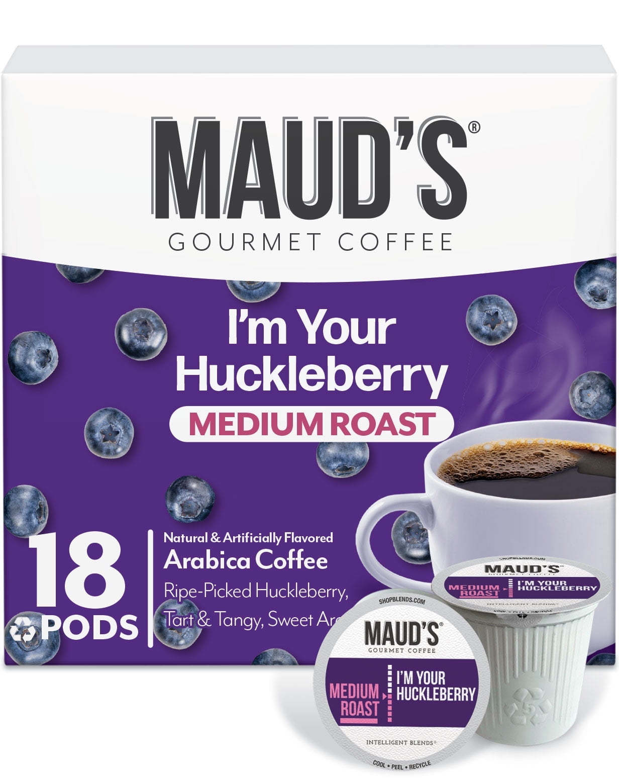 MAUD'S Huckleberry Coffee Pods Compatible with K-Cup Brewers 18ct ...