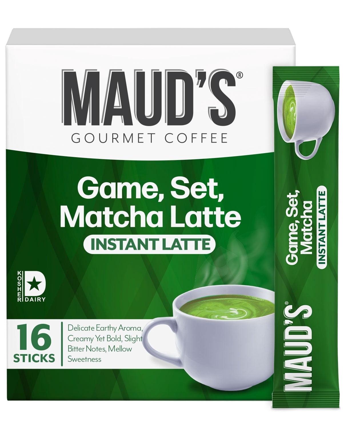 Maud's Matcha Latte Instant Packets, 16 ct, Instant Hot or Iced Matcha ...