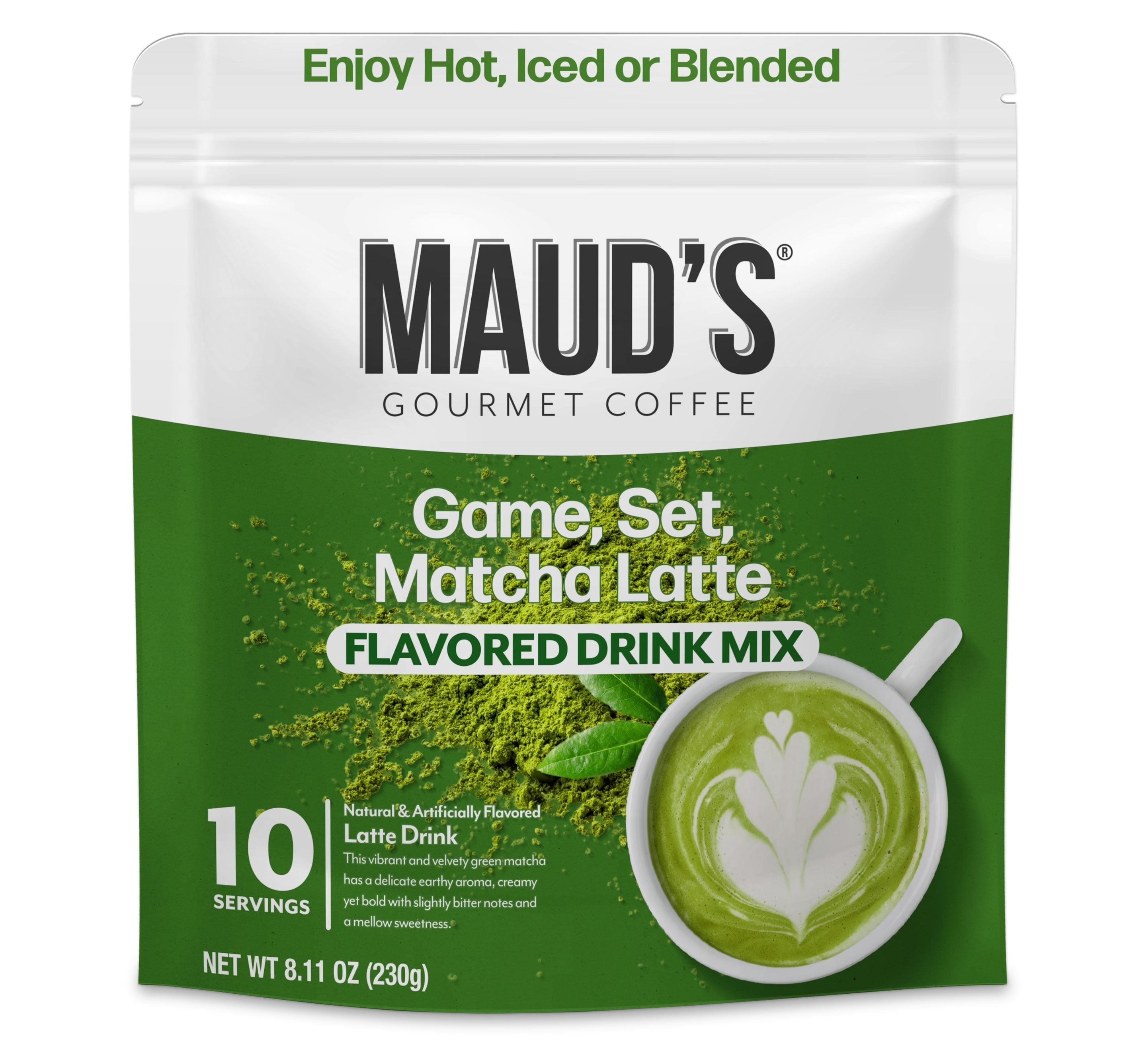 Maud's Instant Matcha Latte Mix, Flavored Drink Mix 10 Servings, 100% ...