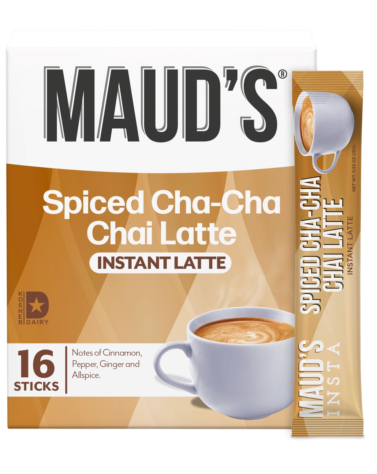 Maud's Instant Spiced Chai Tea Latte, Flavored Instant Tea Sticks, 16ct ...