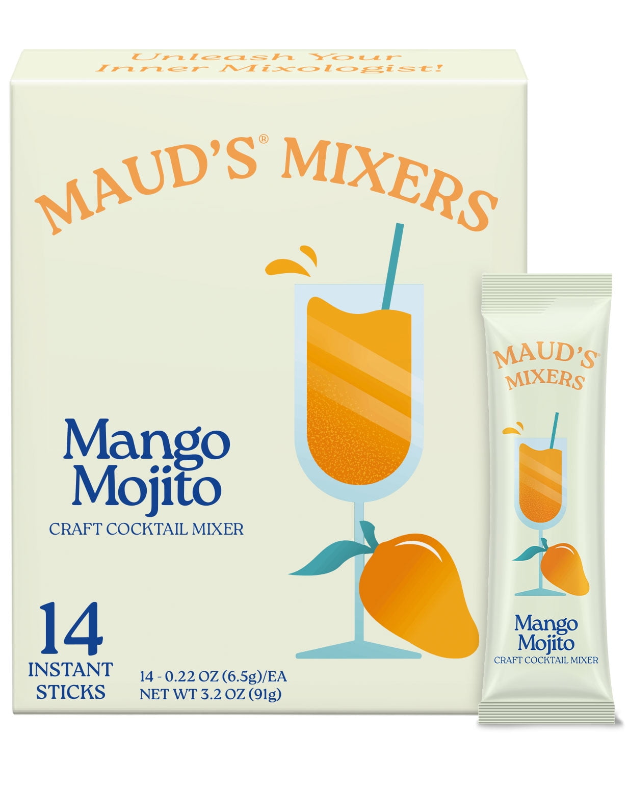 Maud's Mixers Mango Mojito Cocktail Mix, 14 ct, Mocktail Non-Alcoholic ...