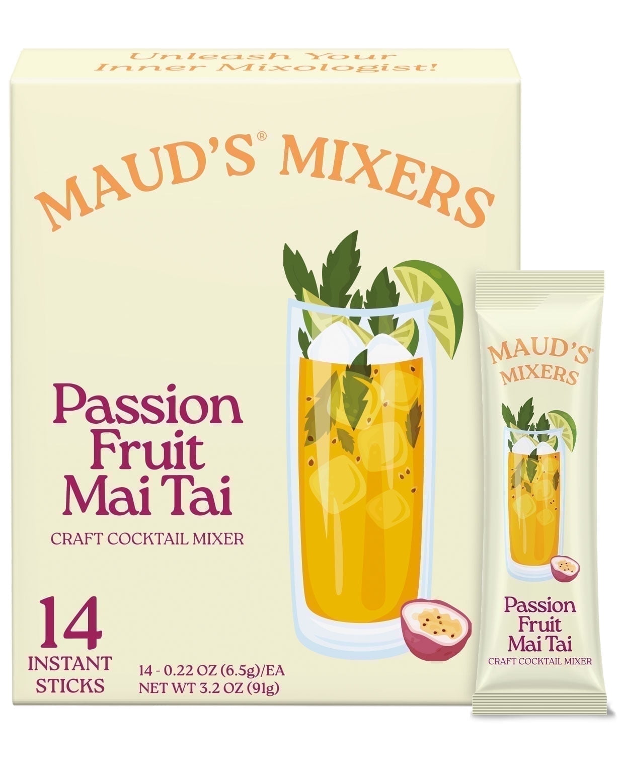 Maud's Mixers Passion Fruit Mai Tai Cocktail Mix, Tropical Mocktail ...
