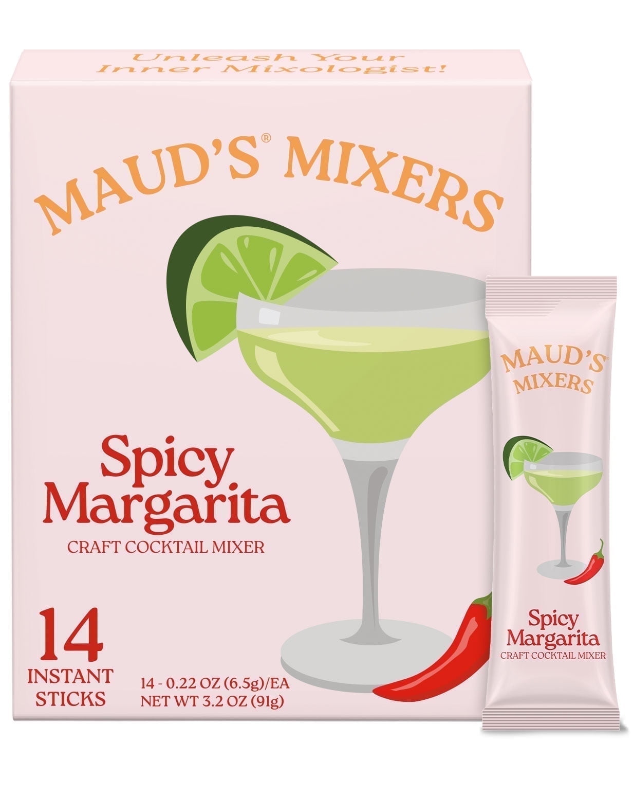 Maud's Mixers Spicy Margarita Cocktail Mix, 14 ct, Mocktail Non ...