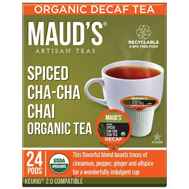 Maud's Organic Decaf Spiced Chai Tea, Compatible with Keurig K-Cups ...