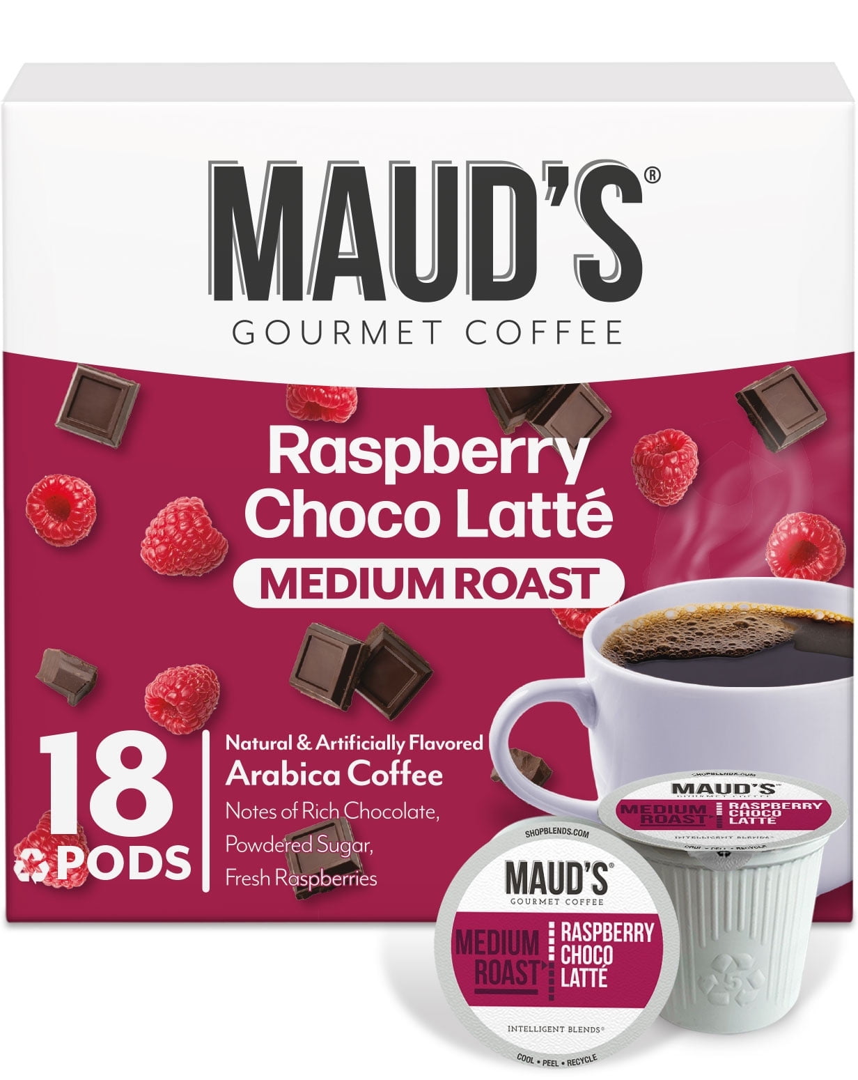 Maud's Raspberry Chocolate Coffee Pods, Raspberry Choco Latte ...