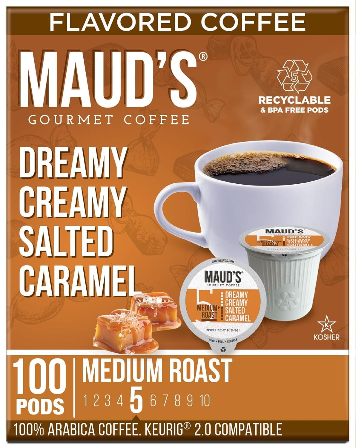 Maud's Salted Caramel Coffee Pods, 100 ct | Dreamy Creamy Caramel ...
