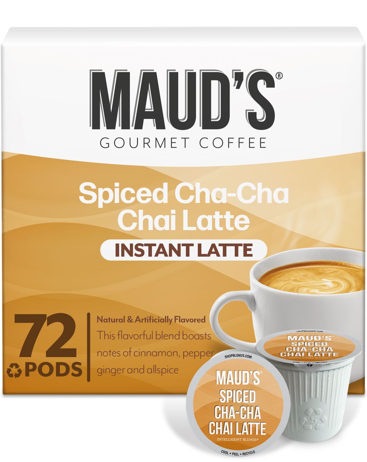 Maud's Spiced Chai Latte Pods, Spiced Cha Cha Chai Latte, Compatible w ...