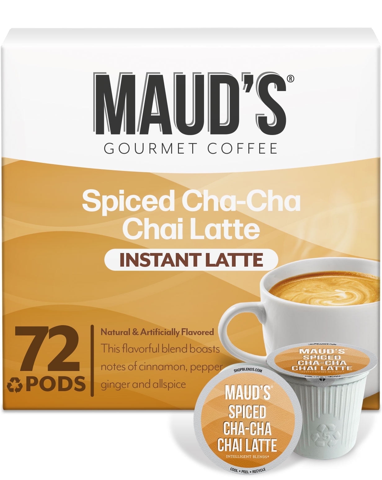 Maud's Spiced Chai Latte Pods, Spiced Cha Cha Chai Latte, Compatible w ...