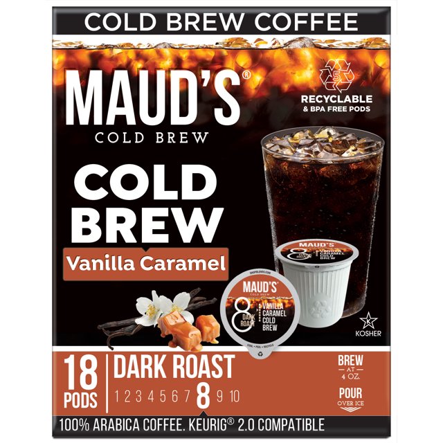 Maud's Vanilla Caramel Cold Brew Coffee Pods, Caramelizilla, Compatible ...