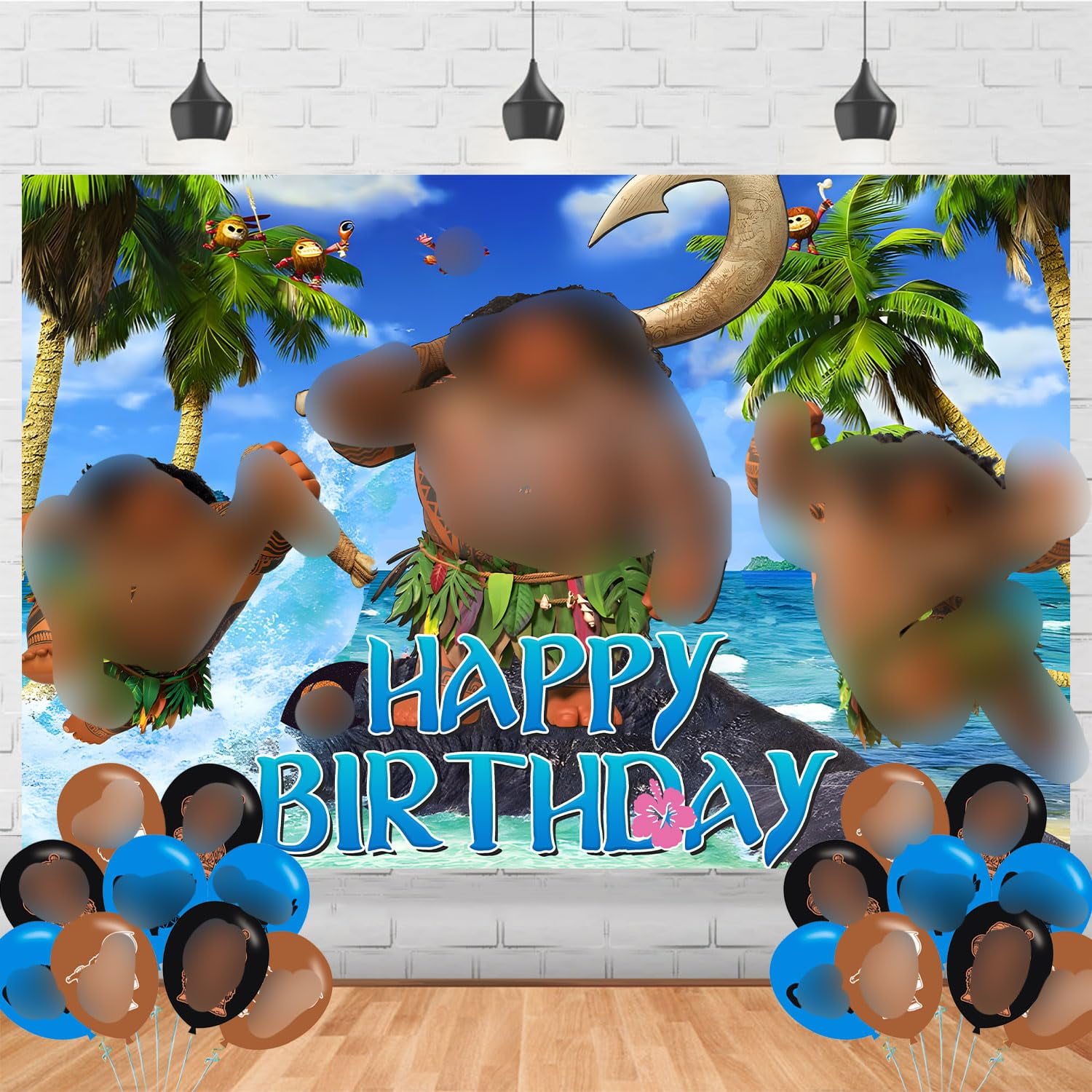 Maui Birthday Party PriNst Supplies Backdrop 5x3 Princess Boys Kids ...