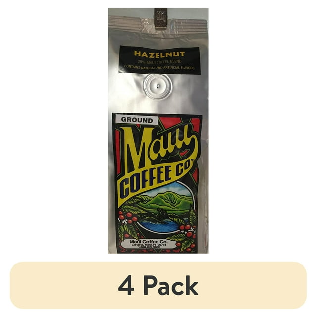 (4 pack) Maui Coffee Company, Maui Blend Hazelnut coffee, 7 oz ...
