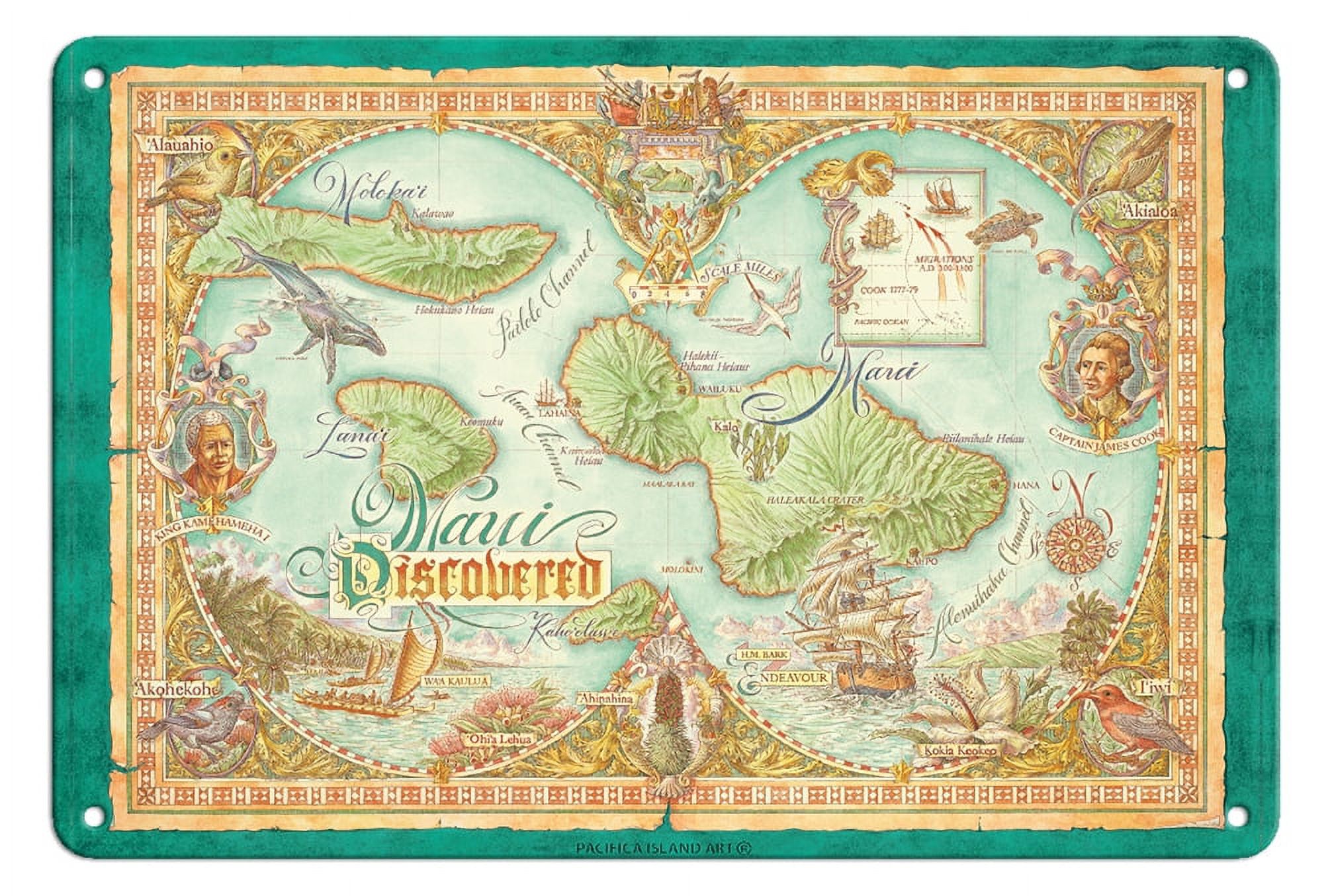 Maui Discovered - Map of the Hawaiian Islands of Maui Lana’i Moloka’i ...