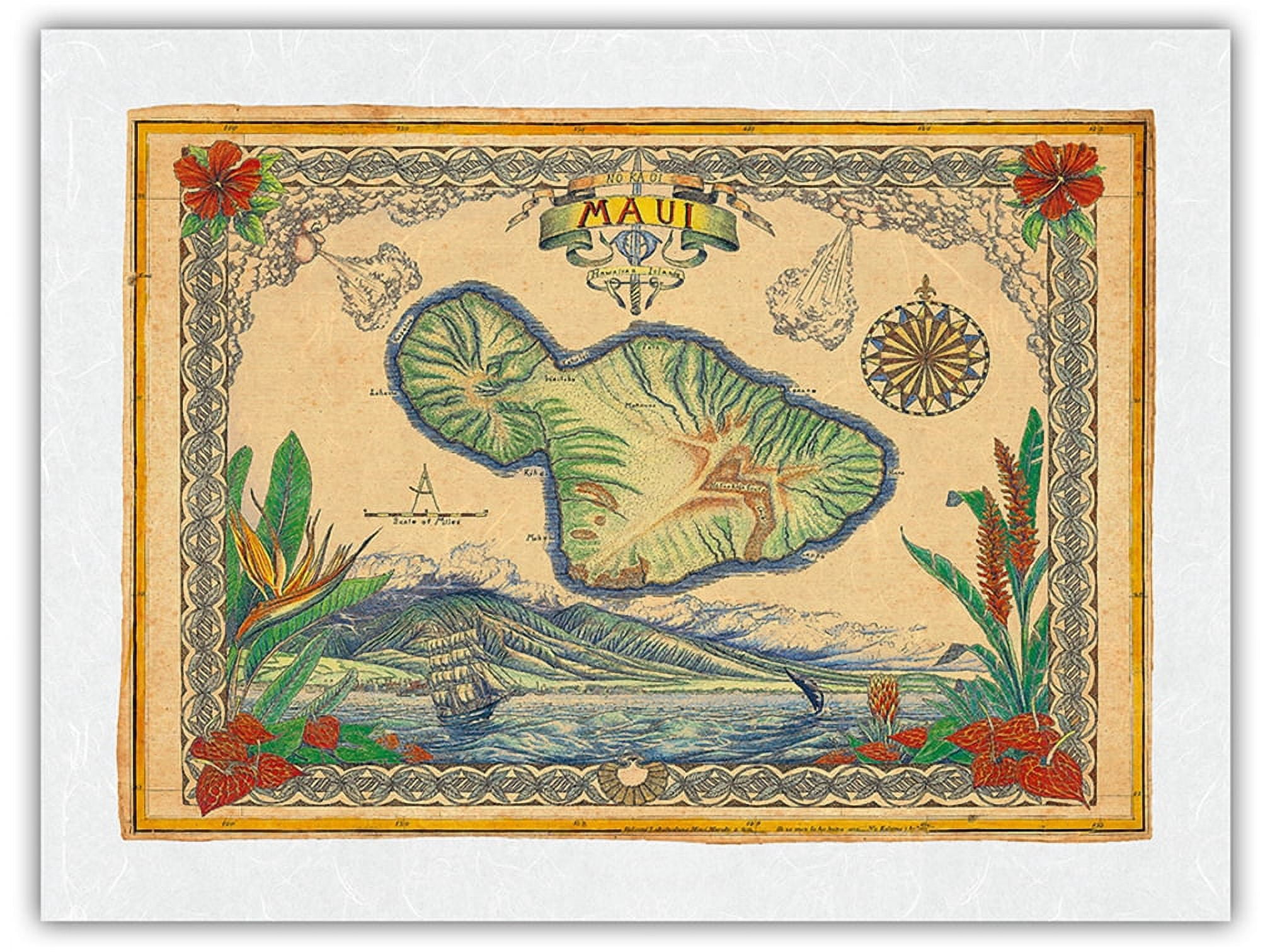 Maui Hawaii No Ka 'Oi (Maui is the Best) - Vintage Pictorial Map by ...