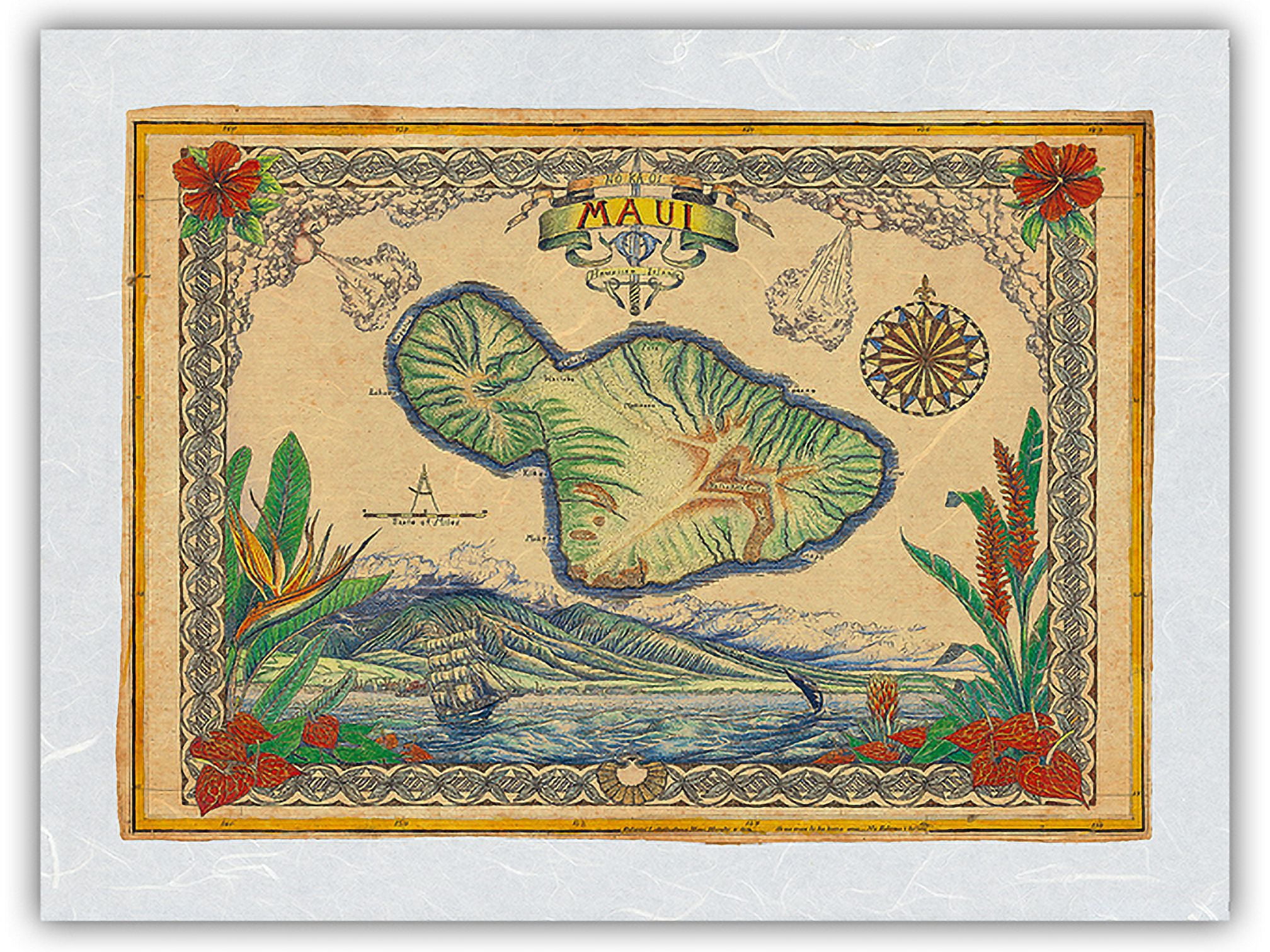 Maui Hawaii No Ka 'Oi (Maui is the Best) - Vintage Pictorial Map by Steve Strickland - Japanese ...