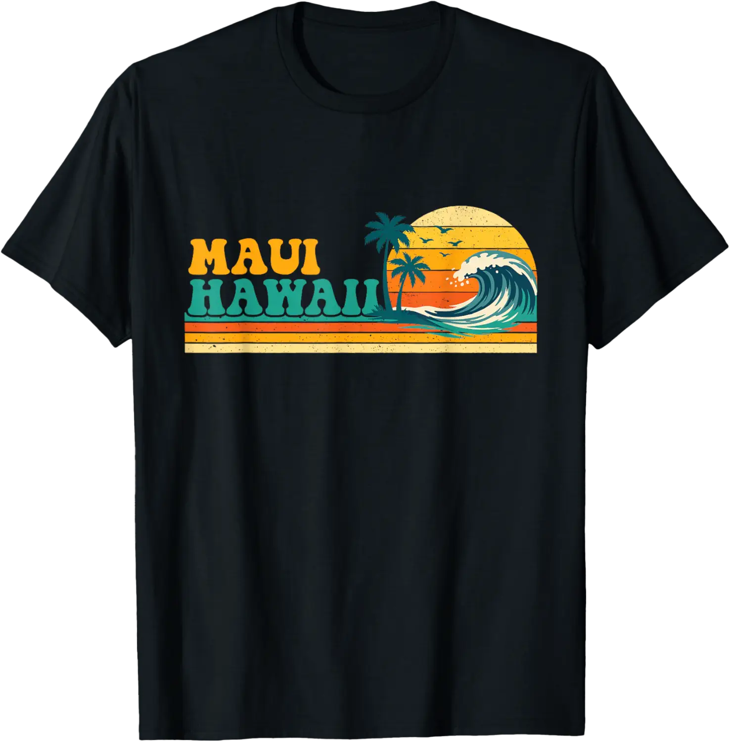 Maui Hawaii - Retro Spring Break Beach Vacation Summer T-Shirt ...