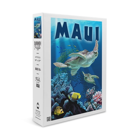 Maui, Hawaii, Sea Turtles Swimming (1000 Piece Puzzle, Size 19x27 ...