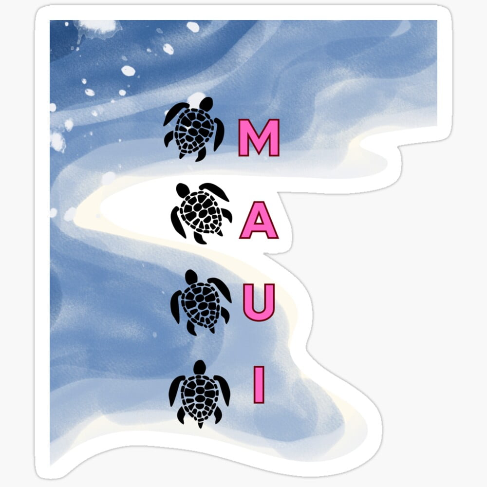 Maui Hawaii Sticker Phone Decal Water Bottle Stickers Car Decals ...