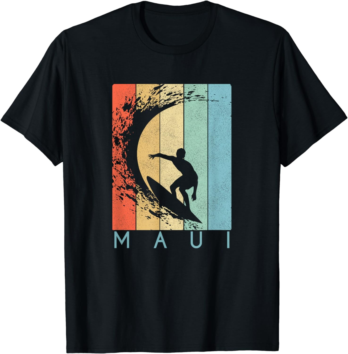 Maui Hawaii Vintage Retro Design 70s Throwback Surf T-Shirt - Walmart.com