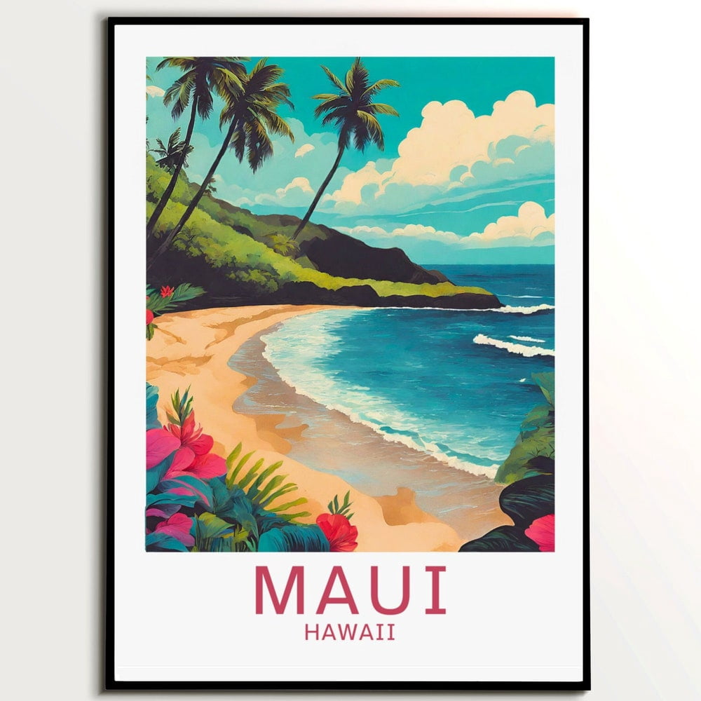 Maui Hawaii Wall Art, Maui Poster Print, Hawaiian Travel Poster, Maui ...